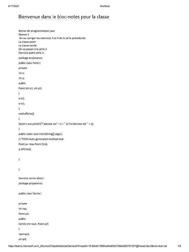 Class Notebook Java | PDF