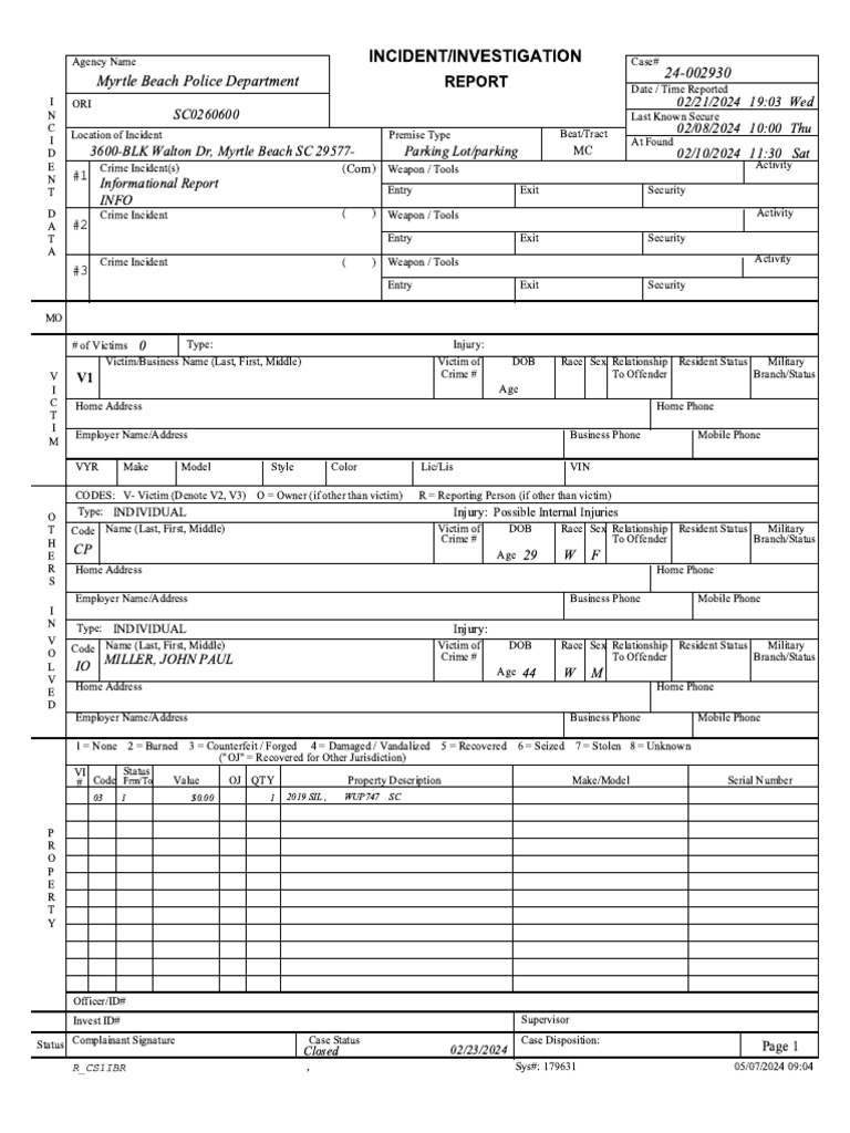 Mica Miller 2024 02 21 24-002930 P2C Report | PDF