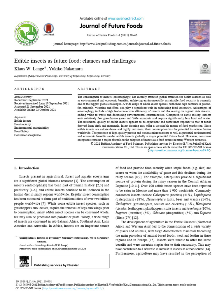 Edible Insects: Future Food Potential | PDF | Agriculture | Foods