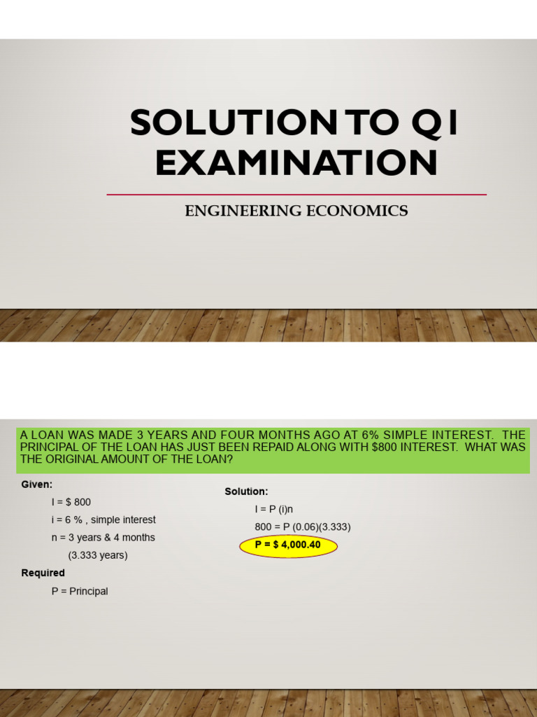 BES-EE Q1 Solution | PDF | Interest | Discounting
