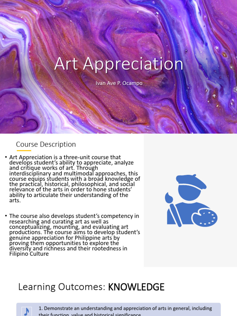 Art Appreciation Lecture 1 | PDF | Humanities | The Arts