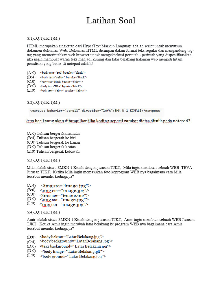 Latihan Web | PDF | Metode & Bahan Ajar | Seni