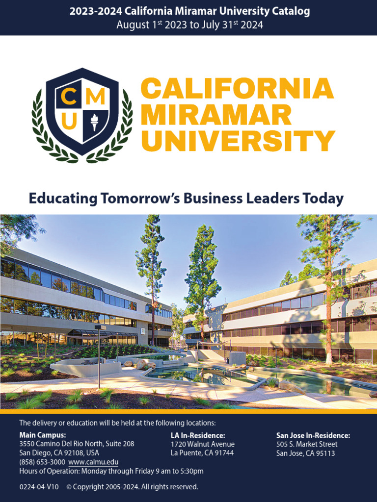 CMU - Catalog - Rev 10 | PDF | Course Credit | Academia