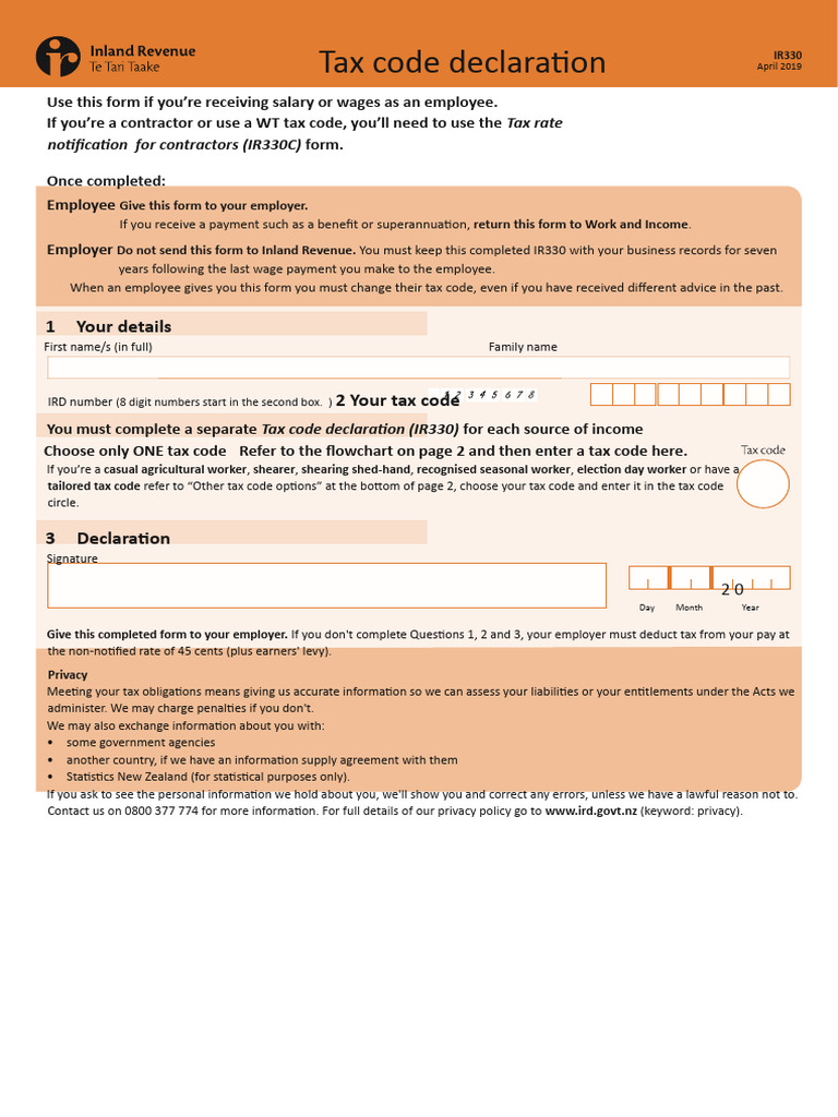 Tax Code Declaration: 1 Your Details | PDF | Student Loan | Taxes