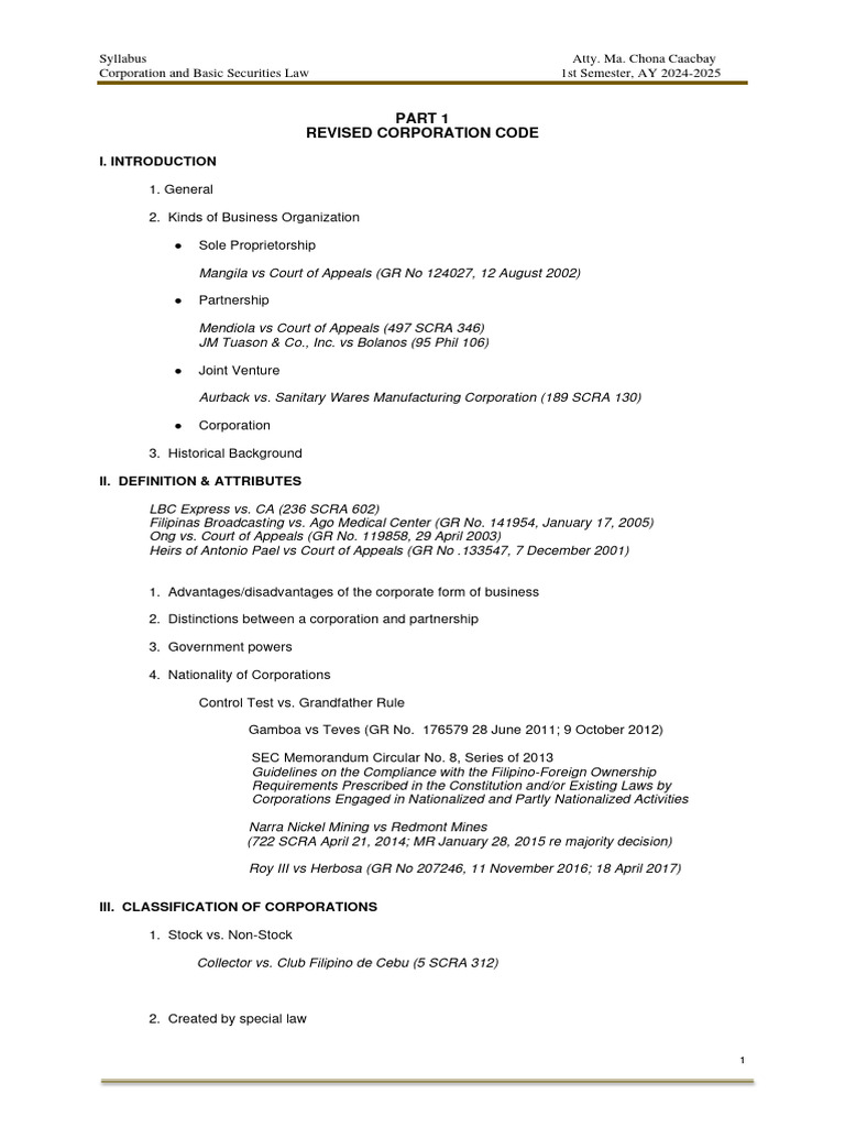 Cobs Syllabus | PDF | Business Law | Private Law