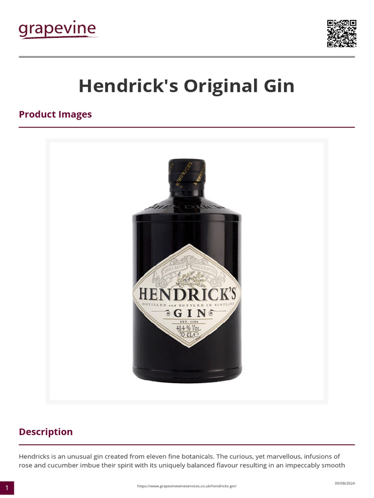 Hendrick S Original Gin | PDF
