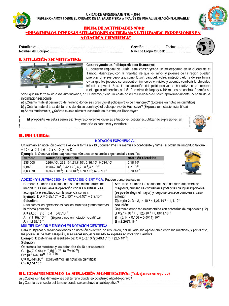 Ficha 1-5to-Ua5-2024 | PDF | Exponenciación | Aritmética