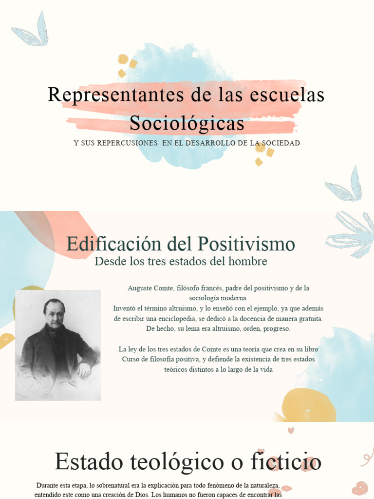 Teorías Sociológicas: Comte, Marx, Durkheim y Weber | PDF | Positivismo ...