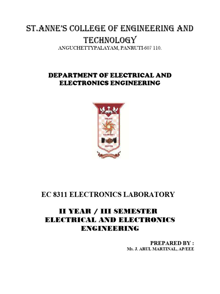 Electronics Laboratory Experiments Guide | PDF | P–N Junction | Rectifier