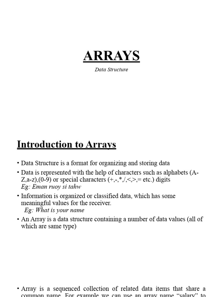 Seminar - Array | PDF | Computers