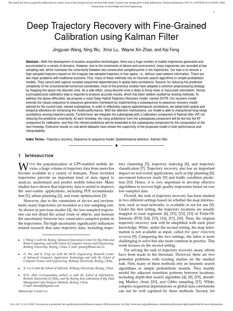 Deep Trajectory Recovery | PDF | Information | Deep Learning