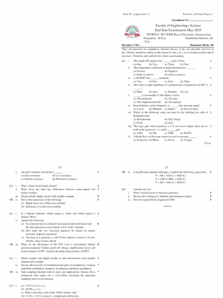 Basic Electronics Engineering 3 | PDF