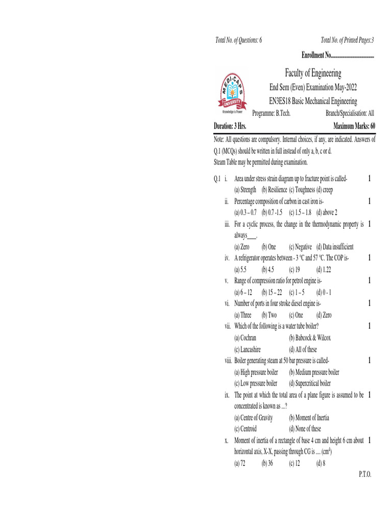 Basic Mechanical Engineering 1 | PDF | Heat | Boiler