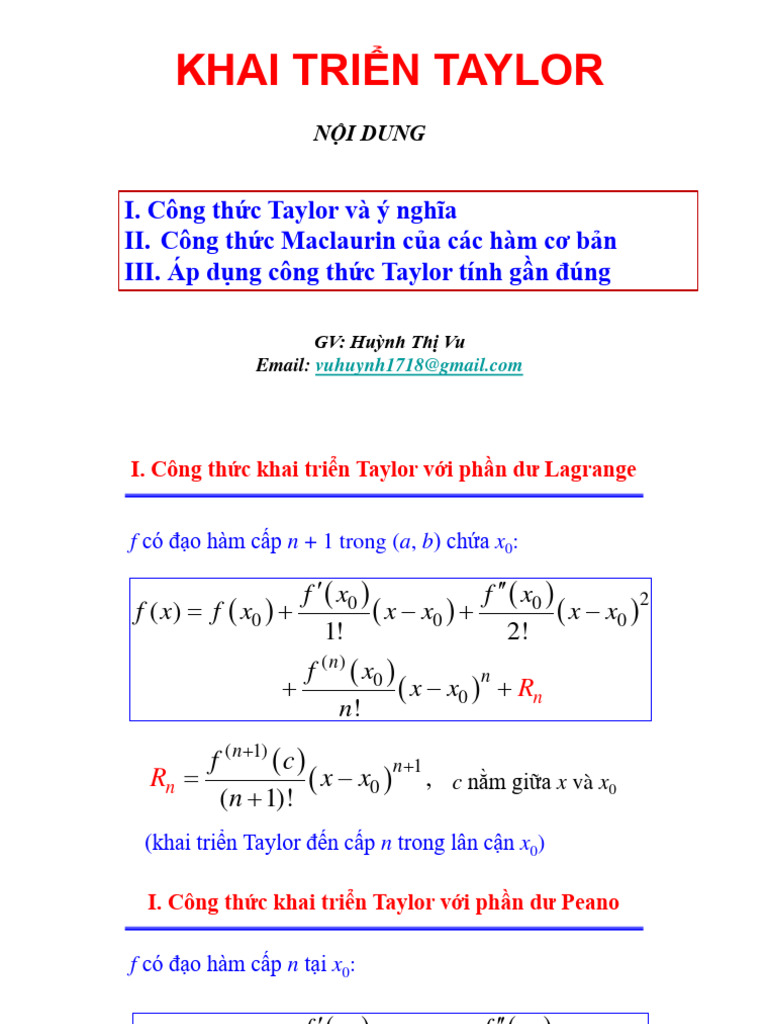 03.3 - Khai triển Taylor. | PDF