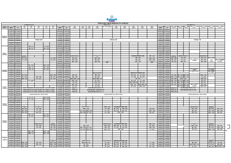 Timetable For Foundations From 8th Aug To 14th Aug 2024. | PDF