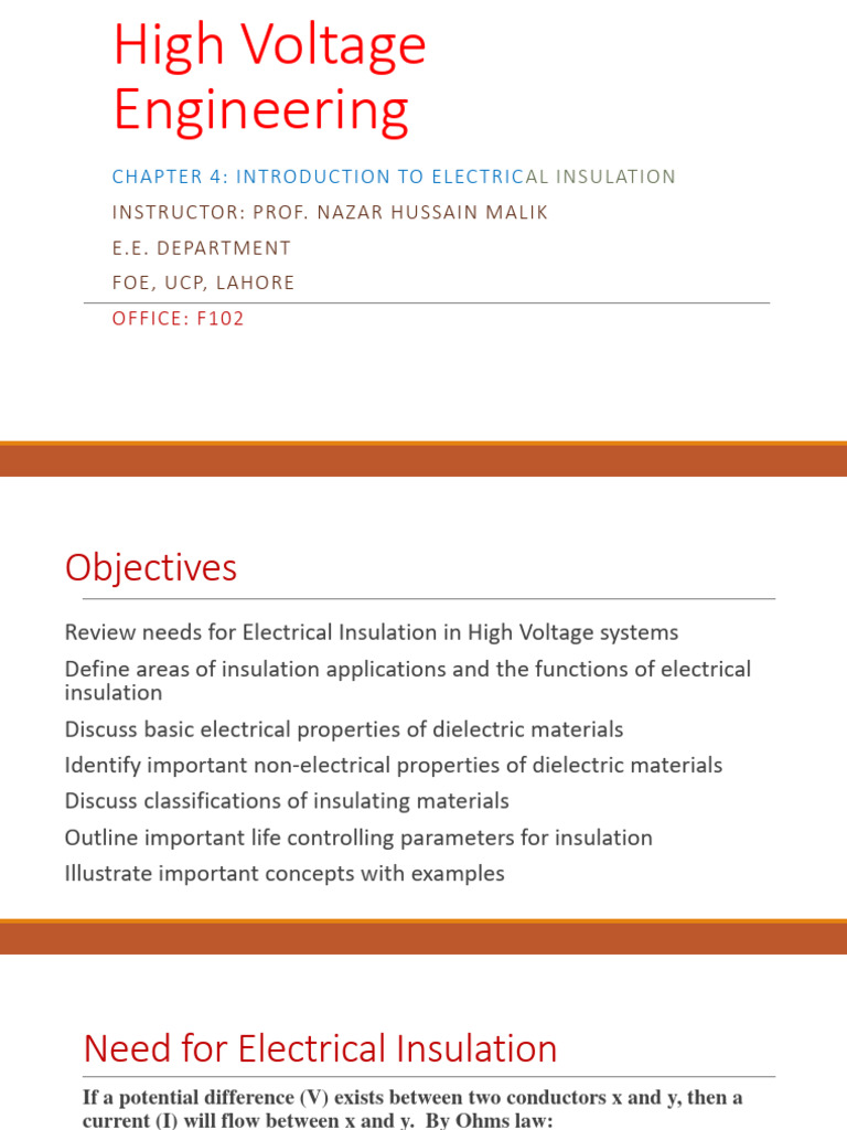 High Voltage 4 | PDF | Insulator (Electricity) | Electrical Breakdown