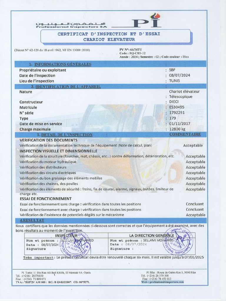 Certificat Et Rapport Es 30495 | PDF