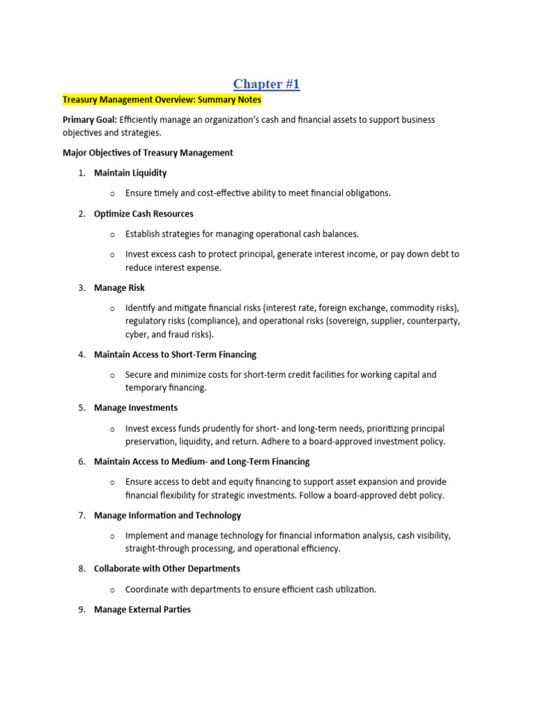 Chapter 1 Summary | PDF | Corporate Governance | Debt