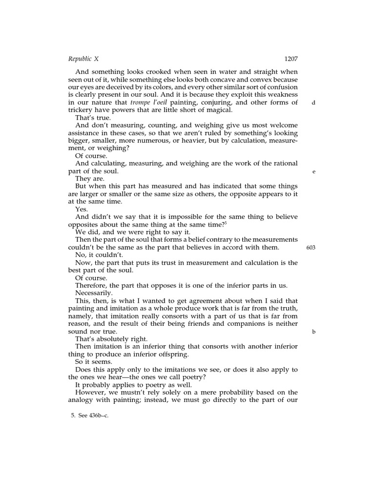1.2 Plato's Republic 603a-609c | PDF | Reason | Soul