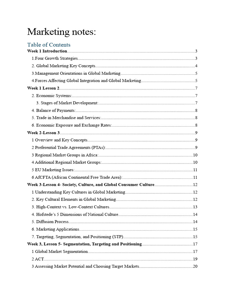 Marketing Notes | PDF | Market Segmentation | Marketing