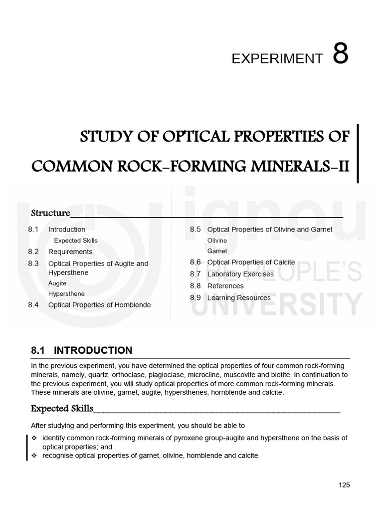 Optical Properties of Minerals | PDF | Minerals | Mineralogy