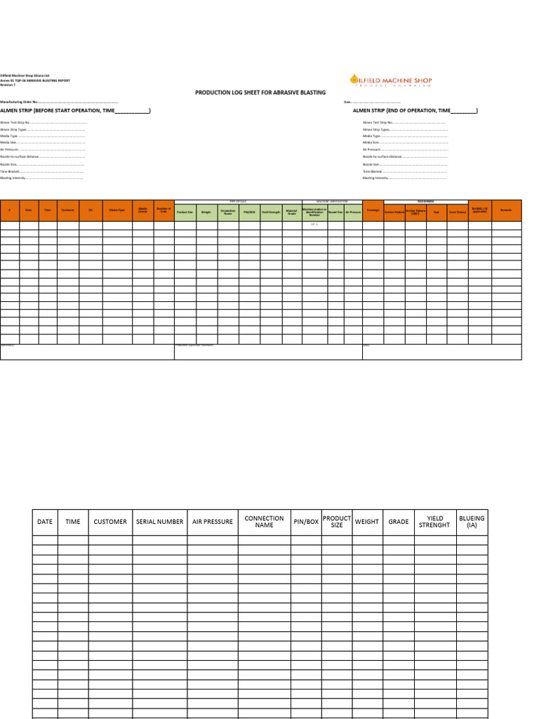 Almen Test Report Sheet tempLATE | PDF | Industrial Processes ...