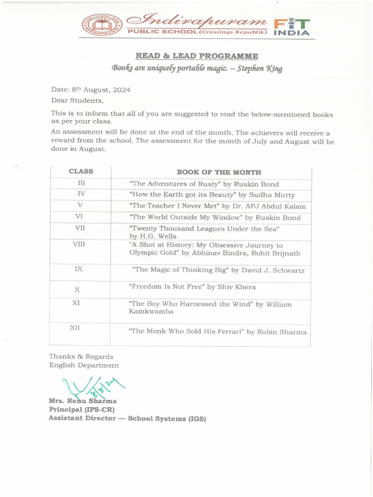 Read and Lead Programme | PDF