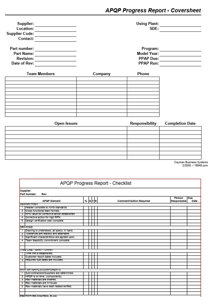 APQP Tracking | PDF | Engineering
