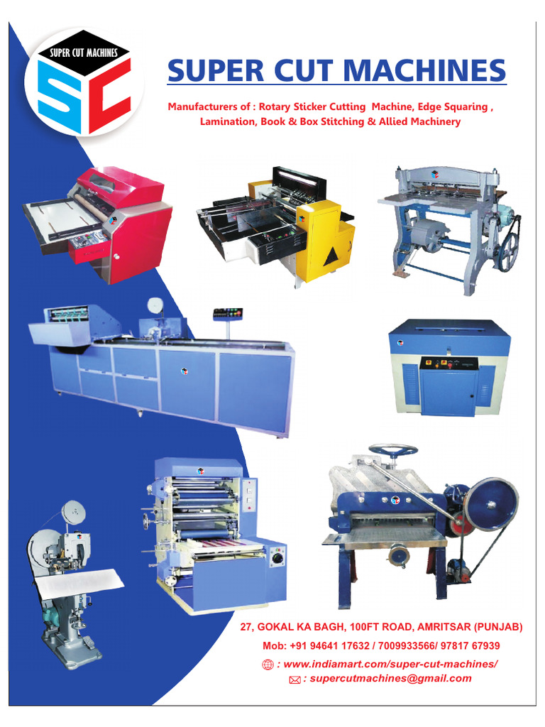 Super Cut Machines Overview Amritsar | PDF | Horsepower | Machines