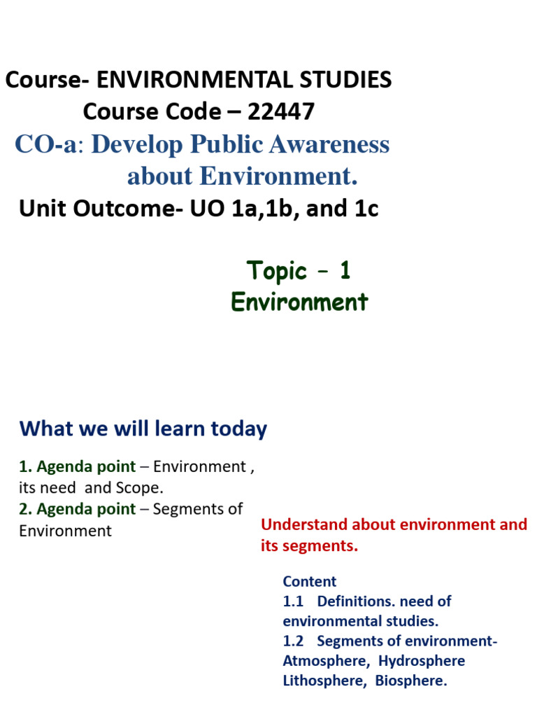 Environmental Studies Guide | PDF | Natural Environment | Earth