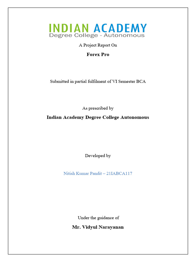 Project Report On FXpro NITISH | PDF | Foreign Exchange Market | Financial Markets
