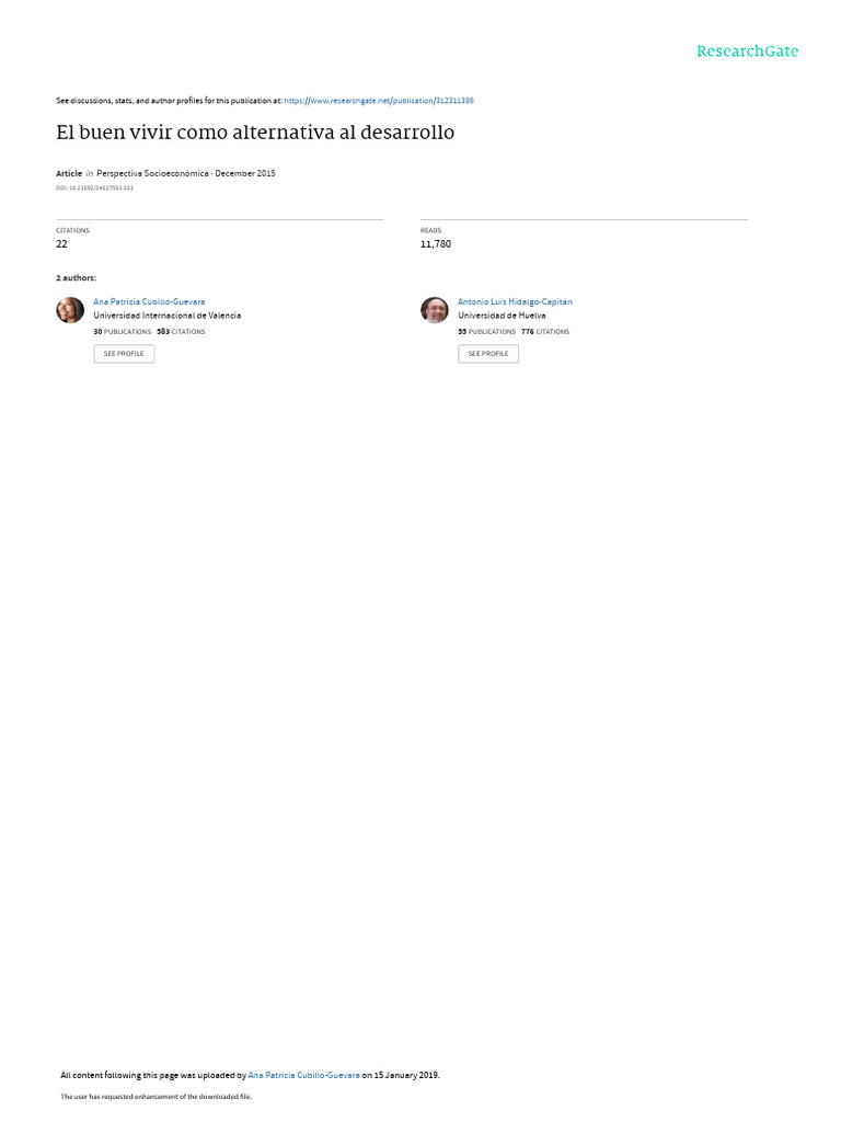El_buen_vivir_como_alternativa_al_desarrollo | PDF | Educación en artes ...