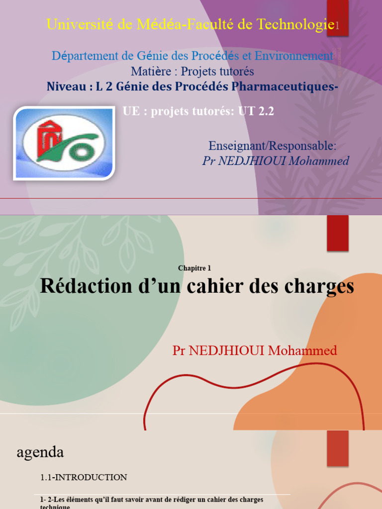 Chapitre 1 Redaction d1 Cahier Des Charges | PDF | Traductions ...