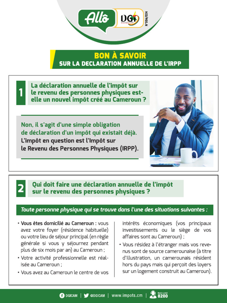 Déclaration annuelle IRPP au Cameroun | PDF | Impôt sur le revenu | Impôts