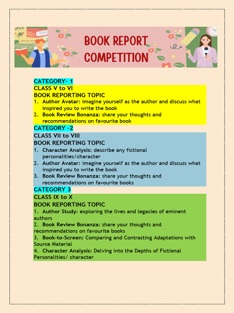 Book Report Competition | PDF | Career & Growth