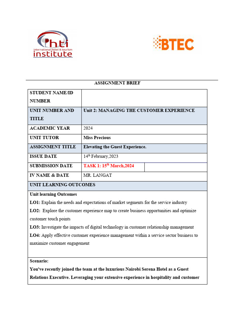 UNIT 2 - MCE ASSIGN BRIEF Edited | PDF | Customer Experience | Plagiarism