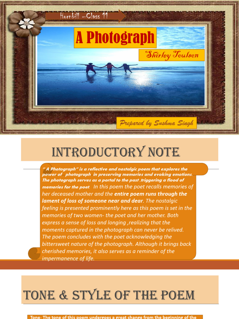 Mind Map for "A Photograph" Poem | PDF | Poetry | Happiness