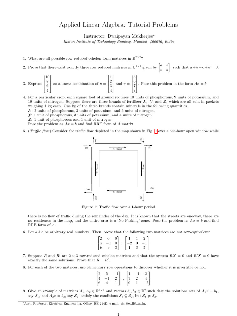 Tutorial2 1 | PDF | Matrix (Mathematics) | Linear Algebra