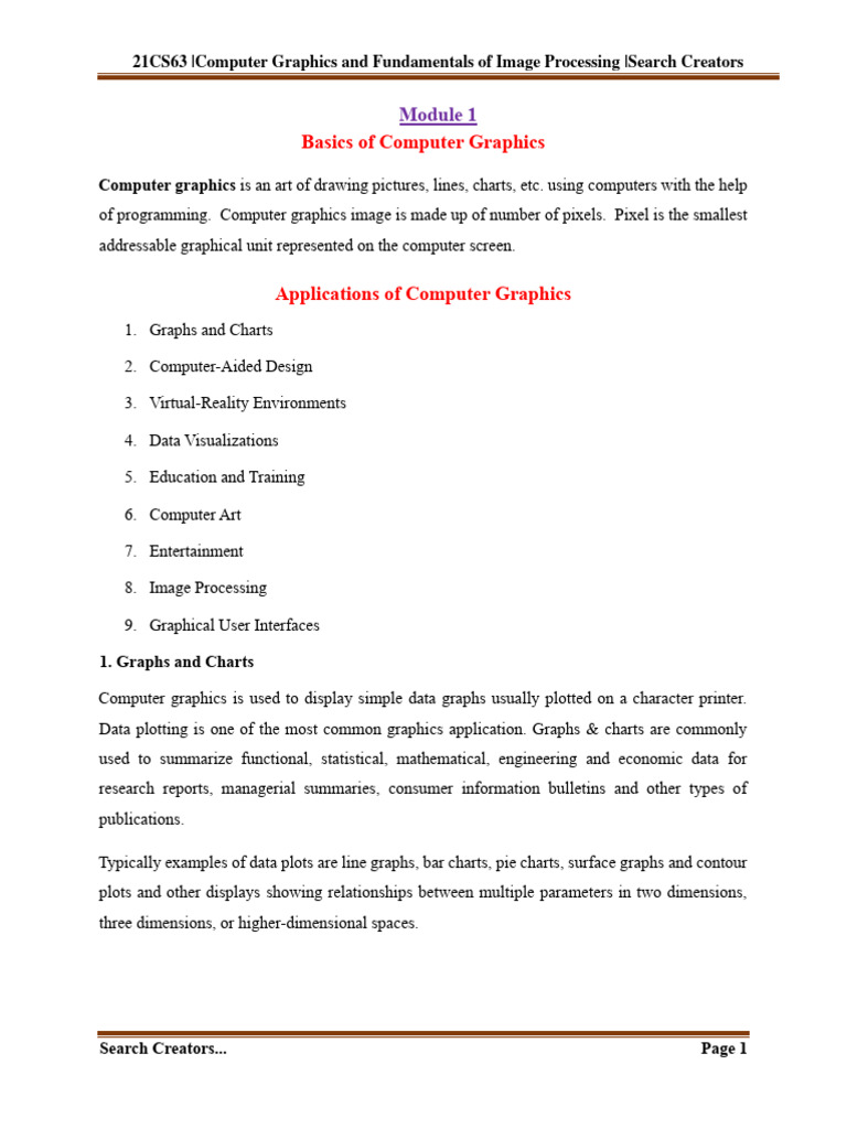 CG Module-01 | PDF | Computer Aided Design | Computer Graphics