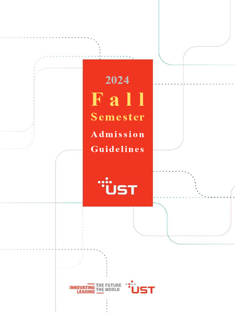 UST 2024 Fall Semester Admission Guide | PDF | Academic Degree | Master ...