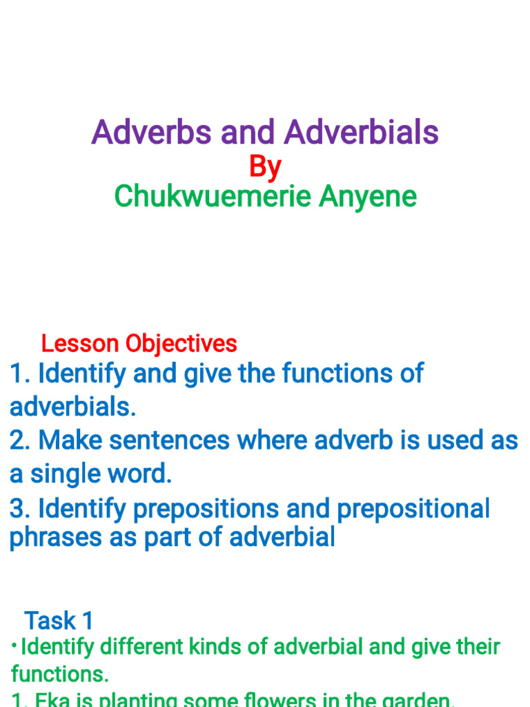 Adverbs and Adverbials | PDF | Adverb | Verb
