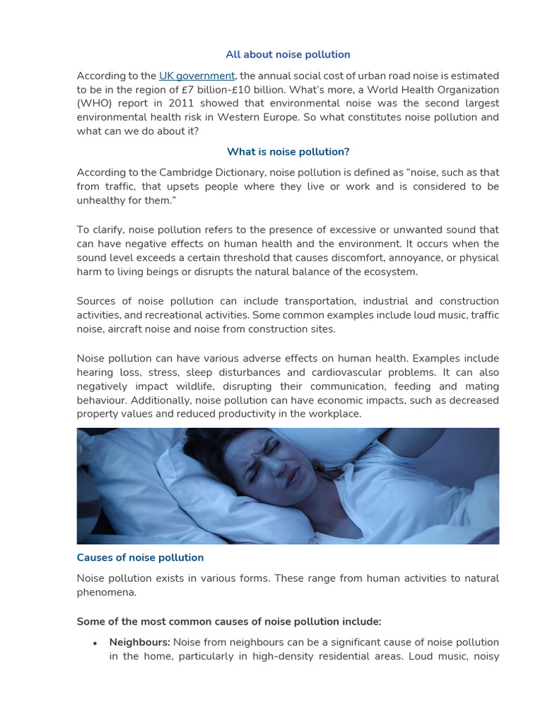 All About Noise Pollution | PDF | Noise | Pollution