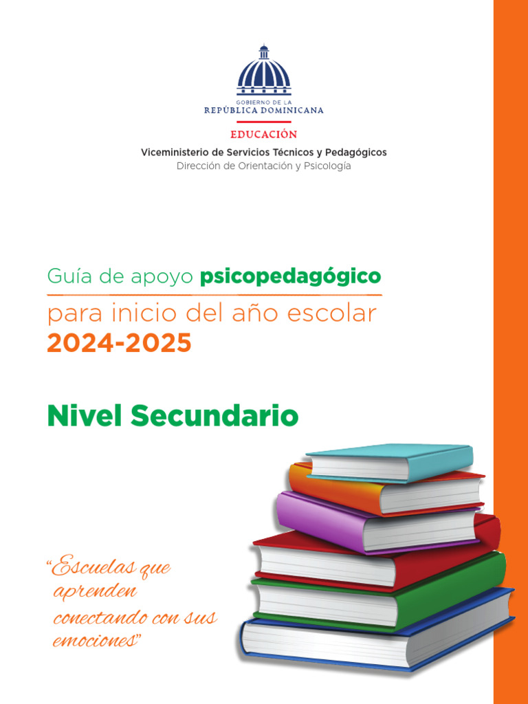 Guia Apoyo Psicopedagogico Nivel Secundario 2024-2025 | PDF | Maestros | Las emociones