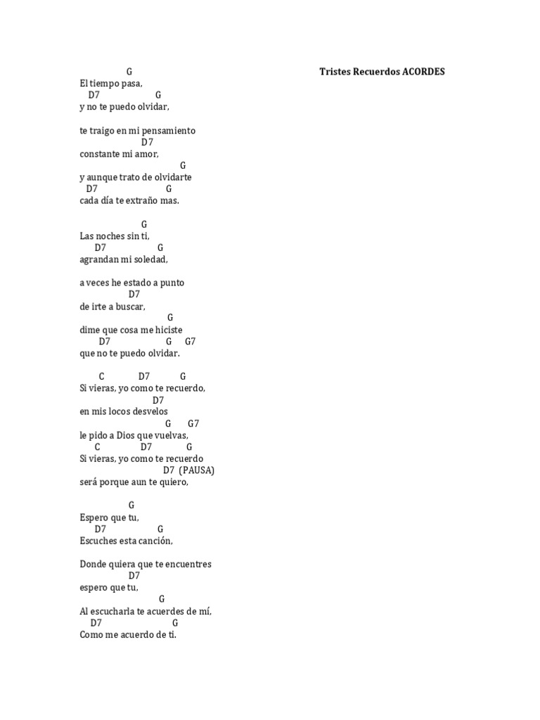 Tristes Recuerdos ACORDES | PDF Tristes Recuerdos ACORDES | PDF