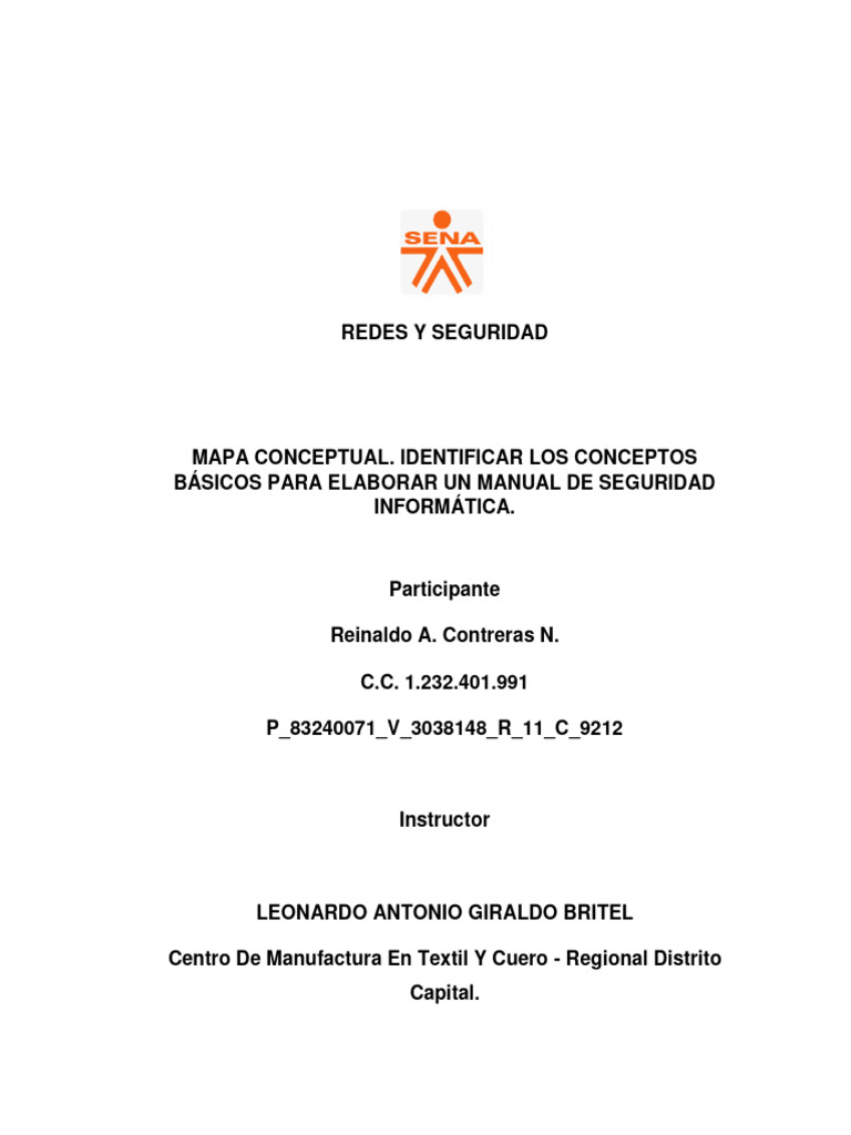Mapa Mental Conceptos Básicos para Elaborar Un Manual de Seguridad Informática. | PDF | Software ...