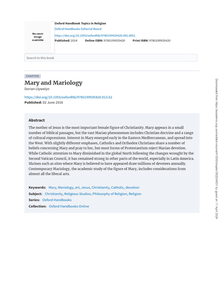 Mary and Mariology | PDF | Mary, Mother Of Jesus | Marian Apparition