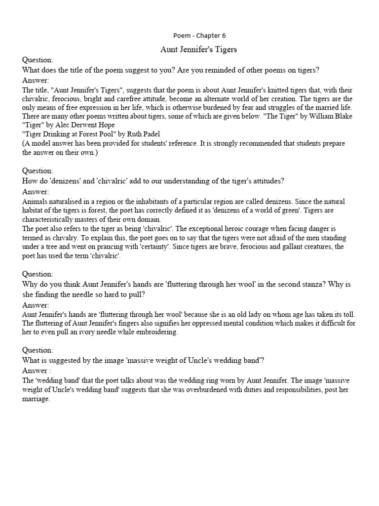 Aunt Jeniffer's Tiger Notes | PDF | Chivalry