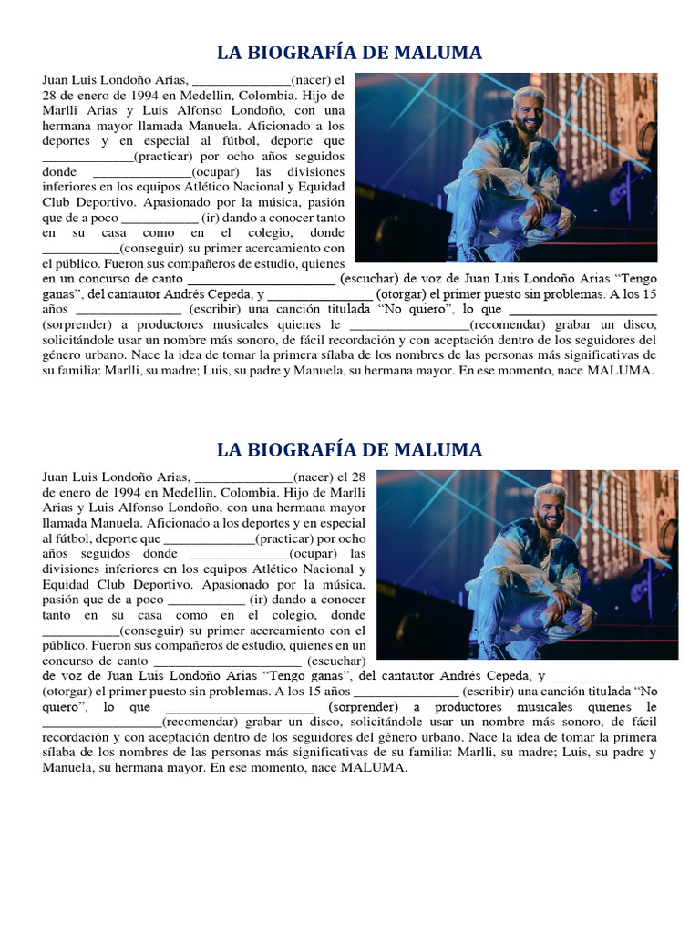 La Biografía de Maluma | PDF | Industria de la música | Música grabada