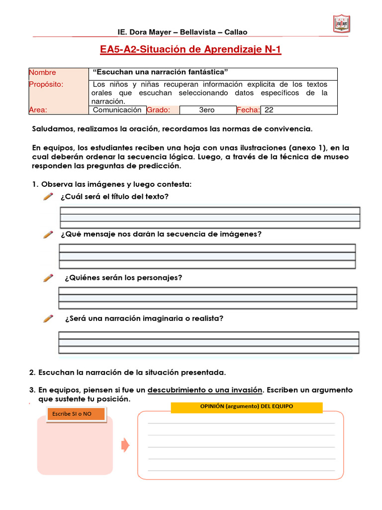 3er Grado - Ea5 - A2 - Comunicación-1 | PDF | Artes del Lenguaje y ...