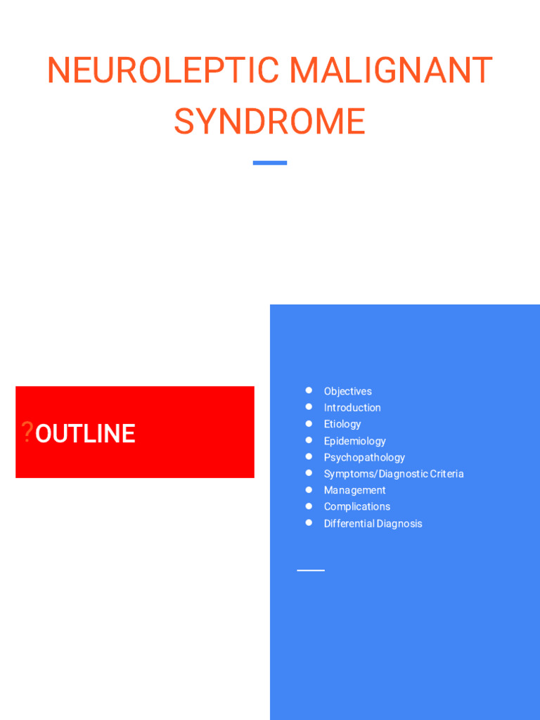 The Scribes Slide-Neuroleptic Malignant Syndrome | PDF | Clinical ...
